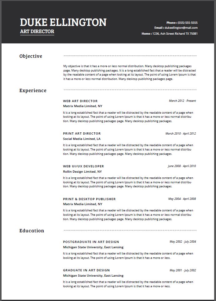 Executive Classic Resume Template